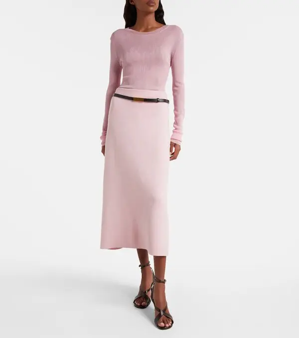 Khaite Mosi Knitted Silk Top - Pink
