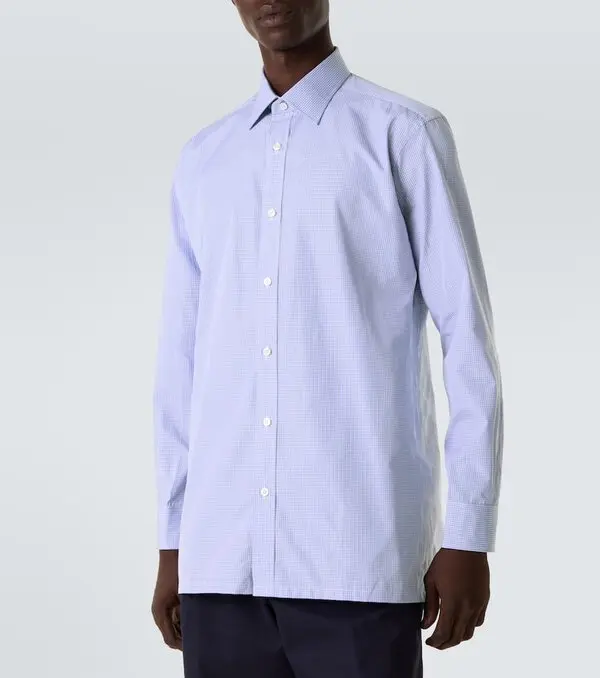 Charvet Checked Cotton Poplin Shirt