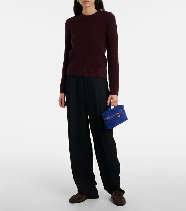 Bottega Veneta Intrecciato Suede Vanity Bag - Blue