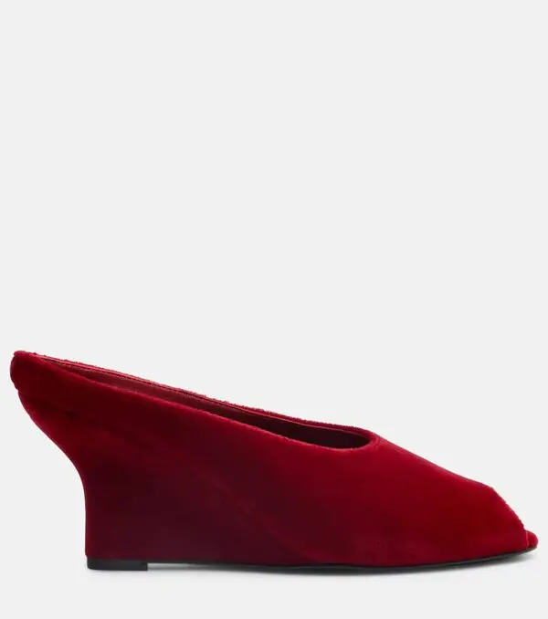 TOTEME Velvet Wedge Mules
