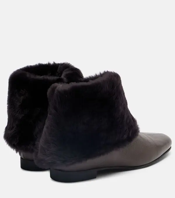 TOTEME Shearling-lined Leather Ankle Boots