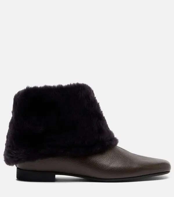 TOTEME Shearling-lined Leather Ankle Boots