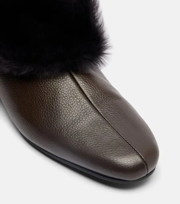 TOTEME Shearling-lined Leather Ankle Boots