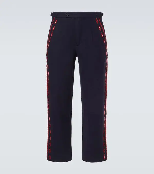 BODE Carroll Embroidered Wool Straight Pants