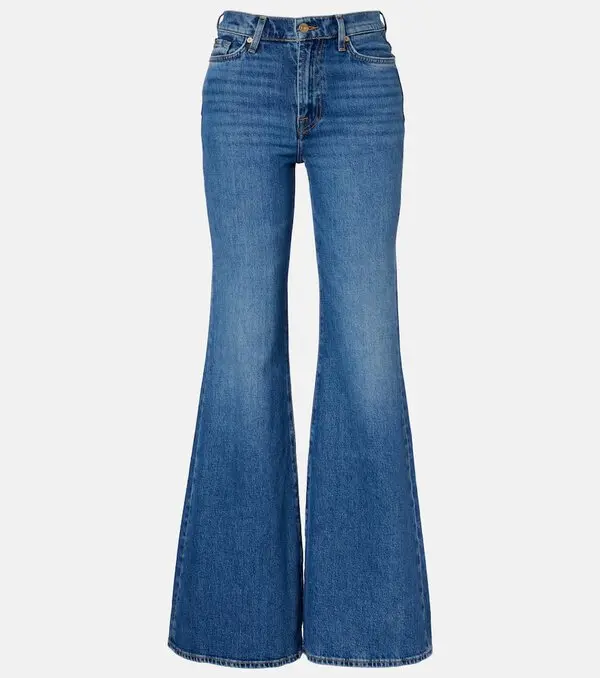 7 For All Mankind Retro Flare Mid-rise Jeans - Blue