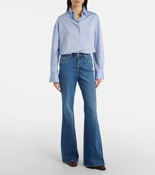7 For All Mankind Retro Flare Mid-rise Jeans - Blue