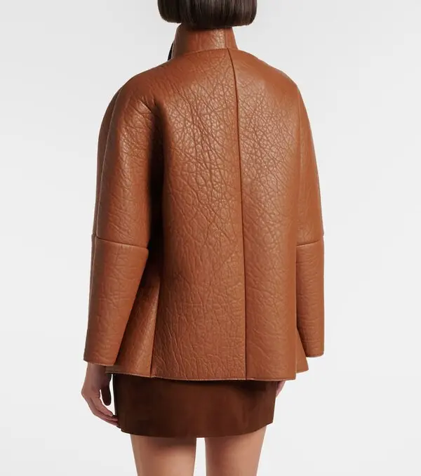 Prada Scarf-detail Lamb Leather Jacket