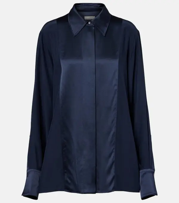 JOSEPH Silk Satin Shirt - Blue