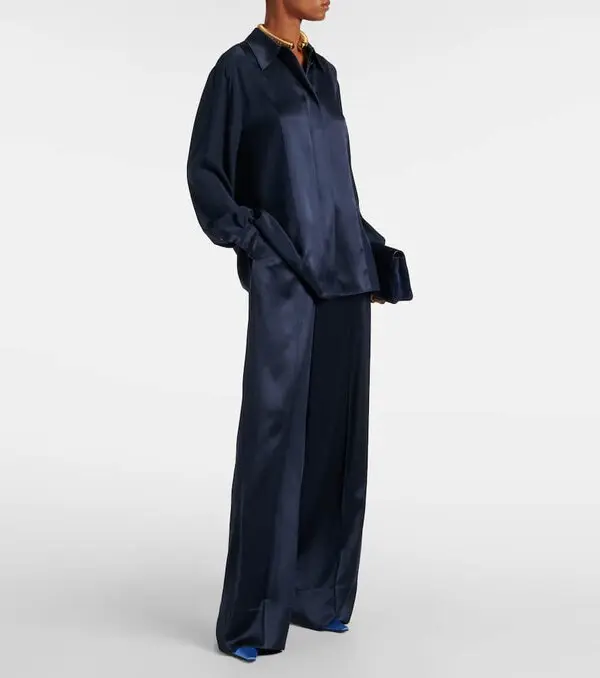 JOSEPH Silk Satin Shirt - Blue
