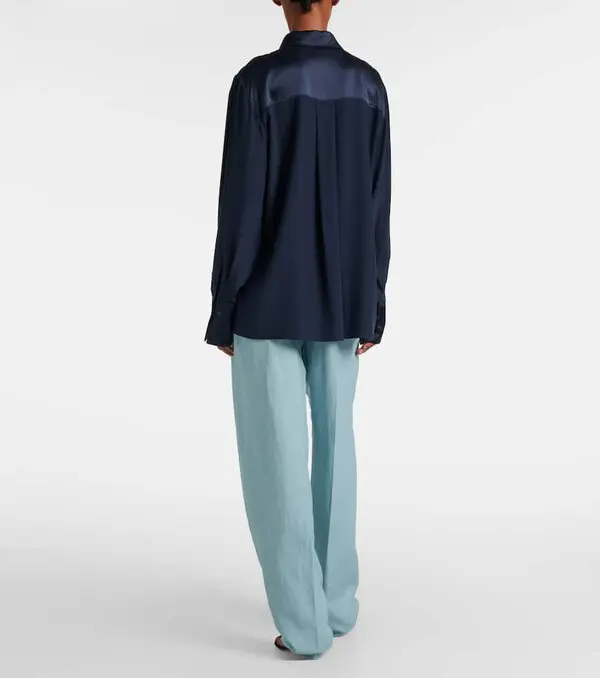 JOSEPH Silk Satin Shirt - Blue