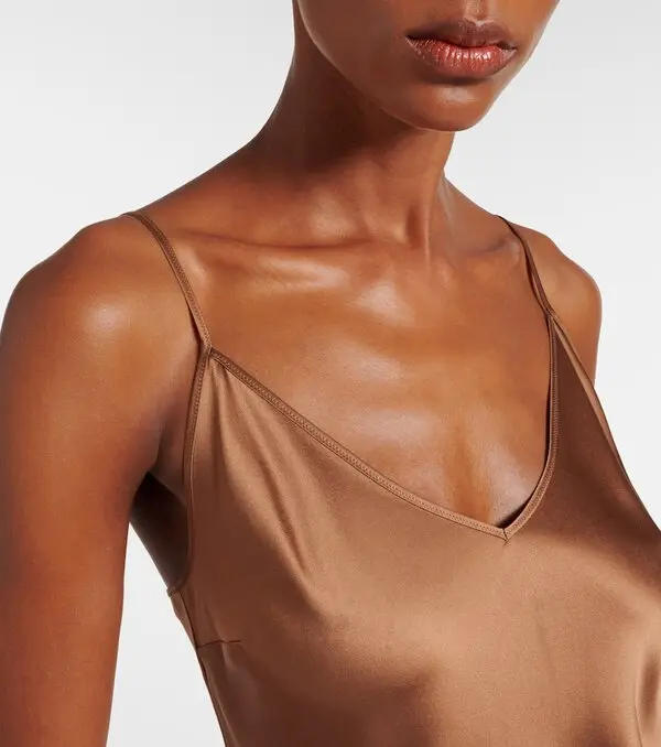 JOSEPH Clea Silk Satin Camisole - Brown
