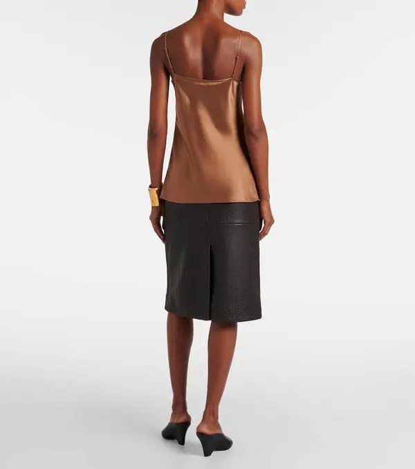 JOSEPH Clea Silk Satin Camisole - Brown