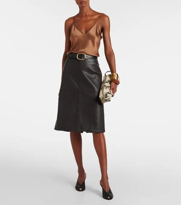 JOSEPH Clea Silk Satin Camisole - Brown