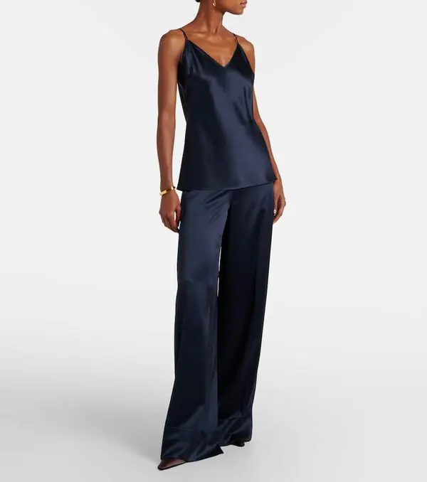 JOSEPH Clea Silk Satin Camisole - Blue