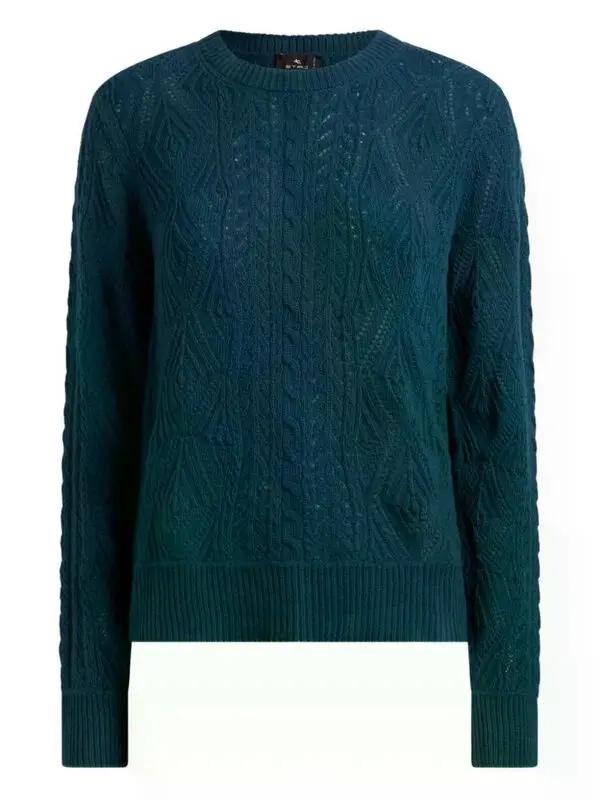 Etro Cable-knit Wool Sweater - Blue