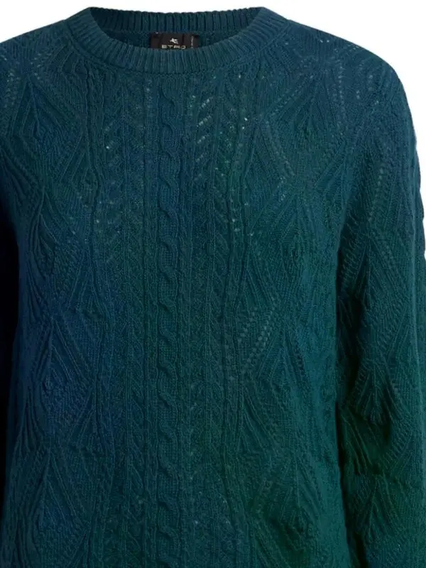Etro Cable-knit Wool Sweater - Blue