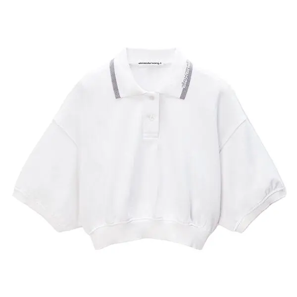Alexander Wang Relaxed Cropped Cinched Polo - White