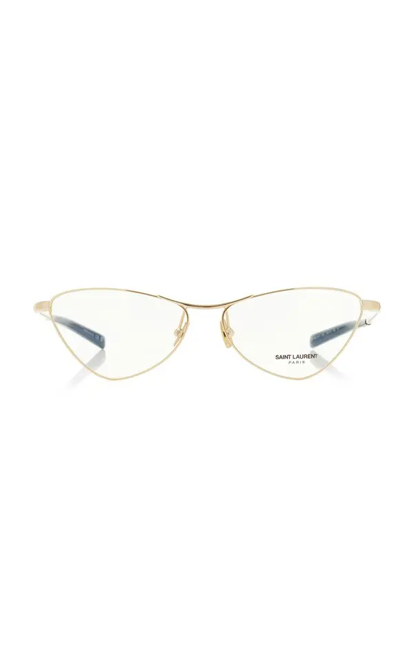 Saint Laurent Cat-eye Metal Eyeglasses - Gold