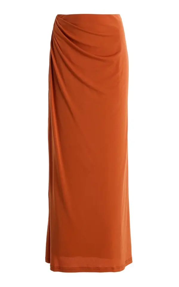 Significant Other Priya Draped Jersey Maxi Skirt - Orange