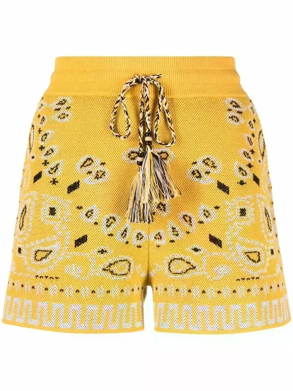 Alanui Bandana-print Shorts - Yellow