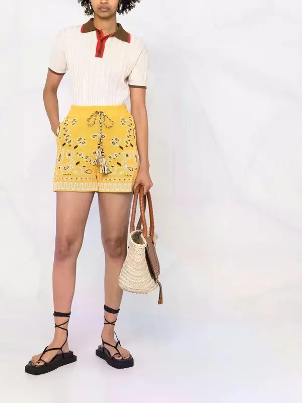 Alanui Bandana-print Shorts - Yellow