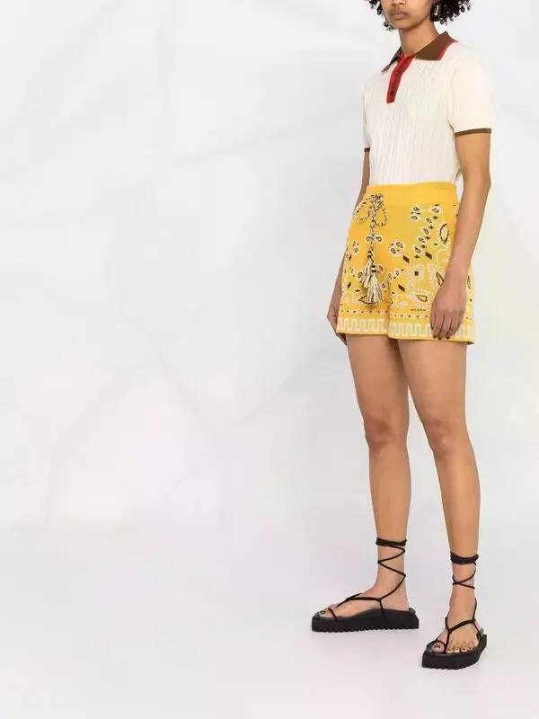 Alanui Bandana-print Shorts - Yellow