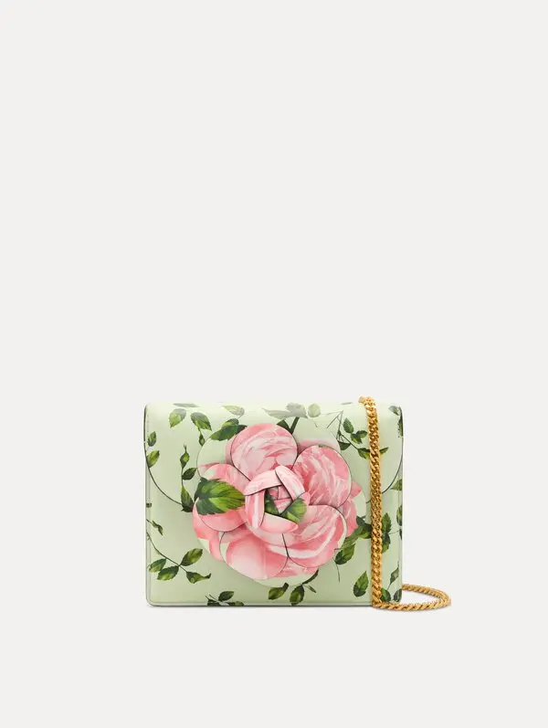 Oscar De La Renta English Rose Printed Mini Tro Bag - Green