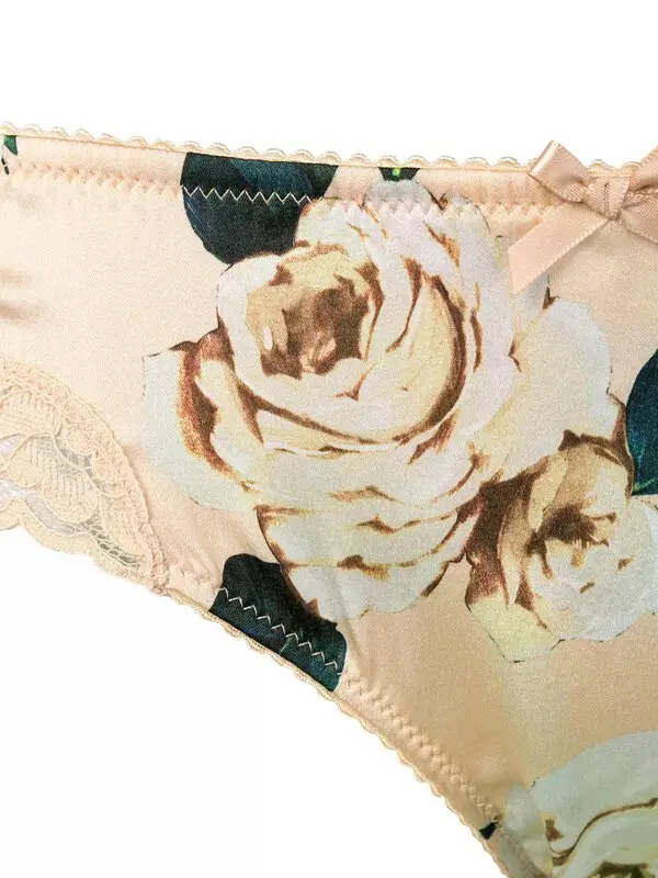 Dolce & Gabbana Floral-print Side-lace Briefs