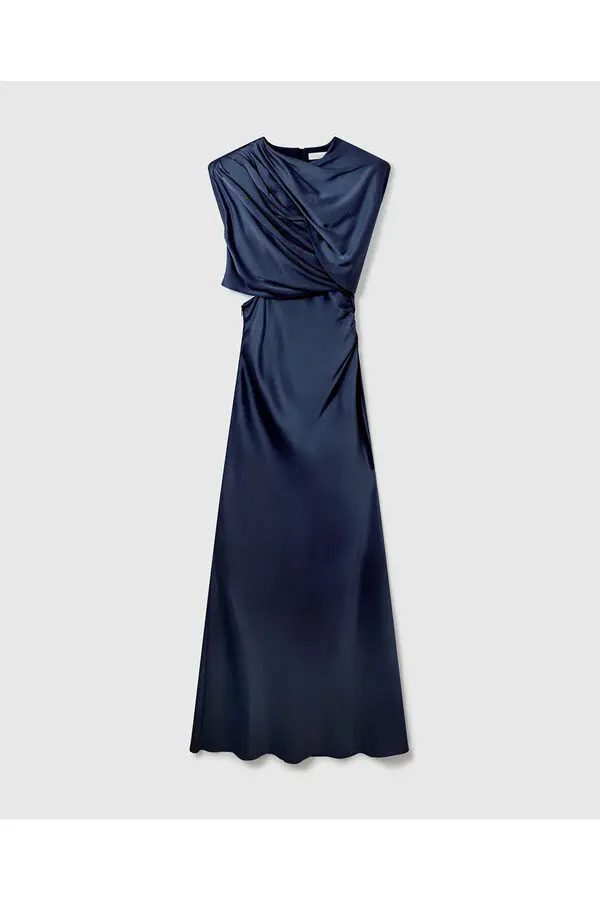 Stella McCartney Satin Wrapped Maxi Gown - Black