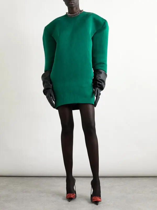 Saint Laurent Silk Mini Dress - Green | Editorialist