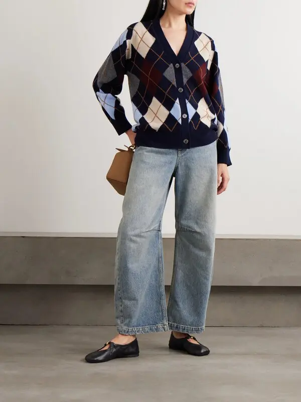 Loewe Embroidered High-rise Barrel-leg Jeans - Blue