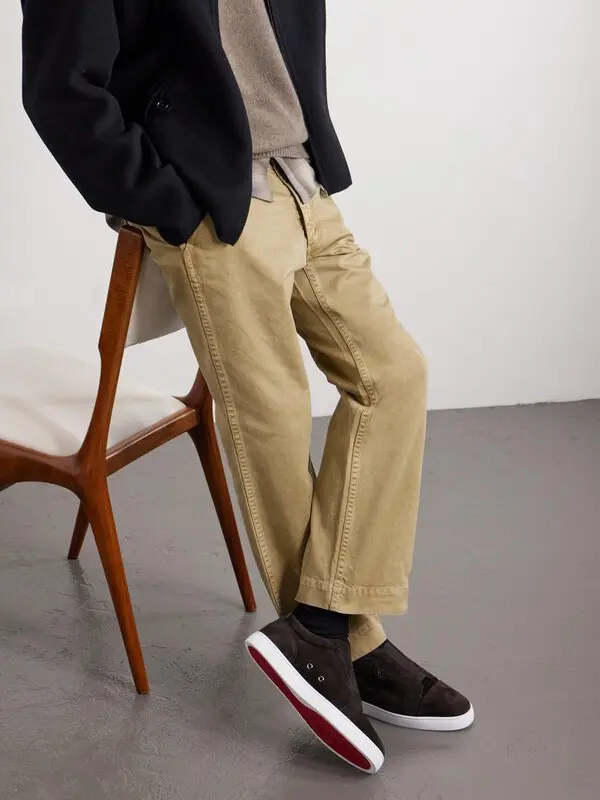 CHRISTIAN LOUBOUTIN St Louis Suede Slip-on Sneakers