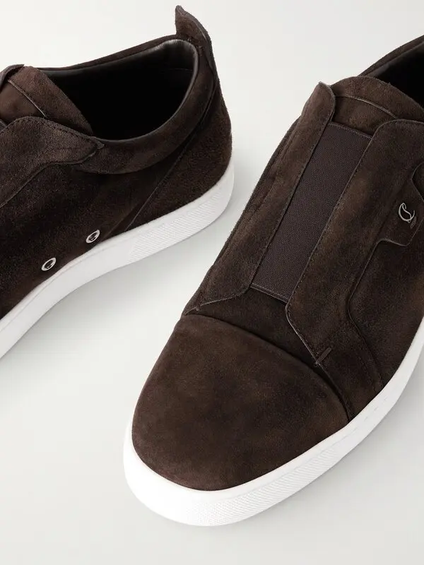 CHRISTIAN LOUBOUTIN St Louis Suede Slip-on Sneakers