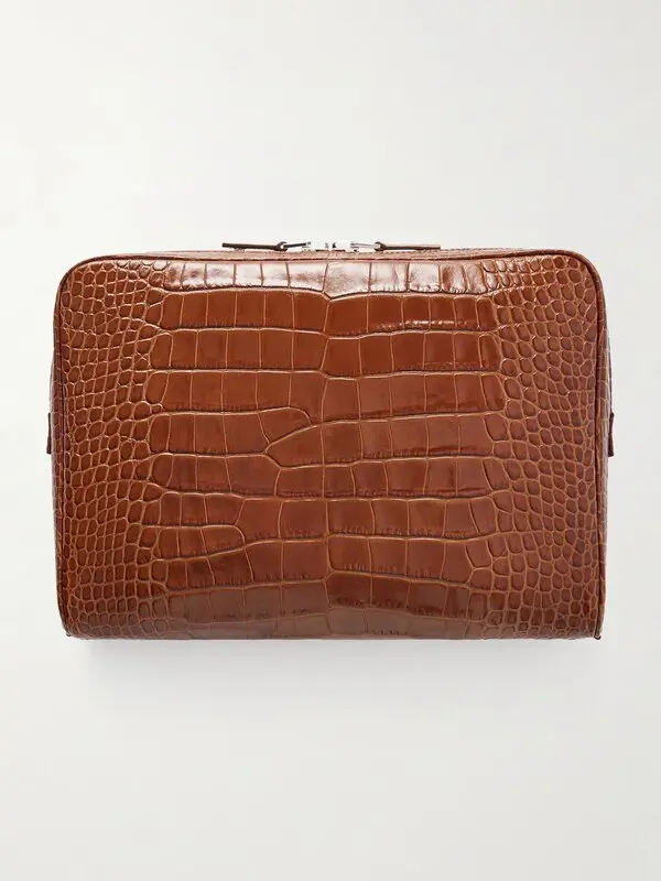 TOM FORD Croc-effect Leather Laptop Pouch