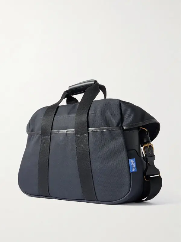 BLEU DE CHAUFFE Leather And Webbing-trimmed Canvas Weekend Bag