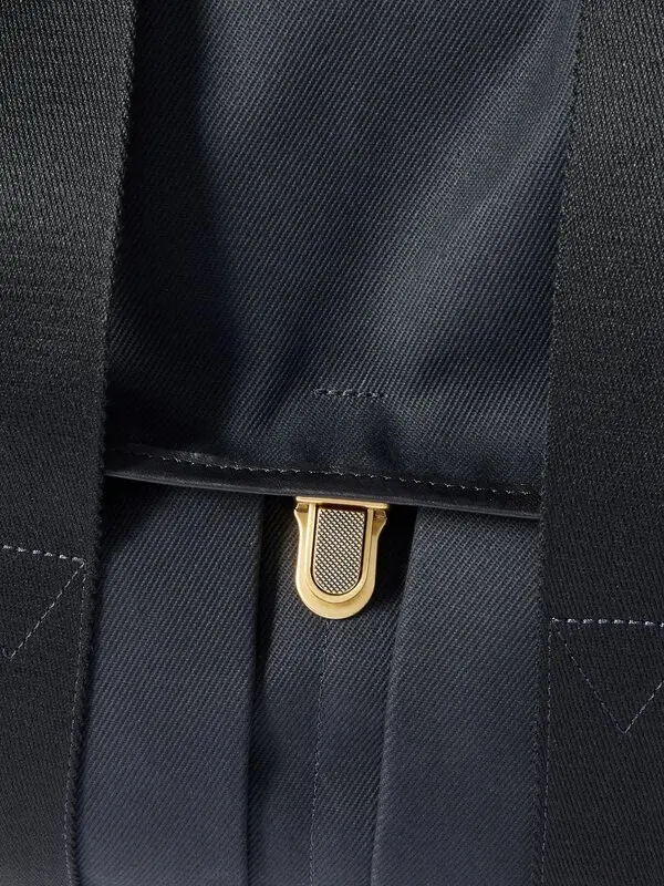 BLEU DE CHAUFFE Leather And Webbing-trimmed Canvas Weekend Bag