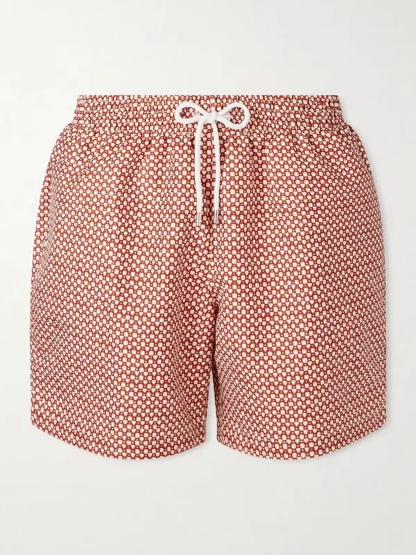 Derek Rose Printed Mid-length Swim Shorts - Red