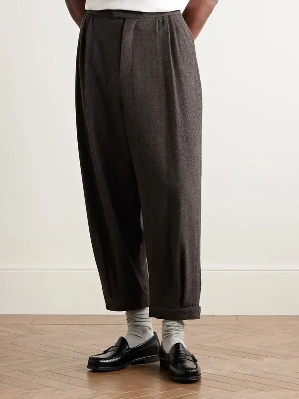 AMOMENTO Tapered Wool Trousers