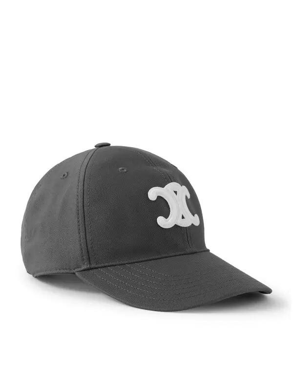 Celine Triomphe Logo Baseball Cap - Gray