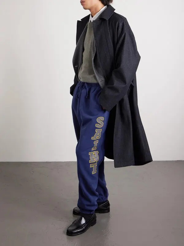 SAINT MXXXXXX Saint College Logo-print Cotton-jersey Sweatpants