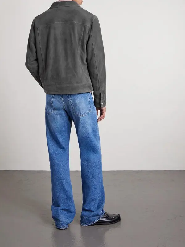 FRAME Suede Trucker Jacket - Gray