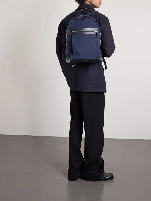 TOM FORD Leather-trimmed Nylon Backpack