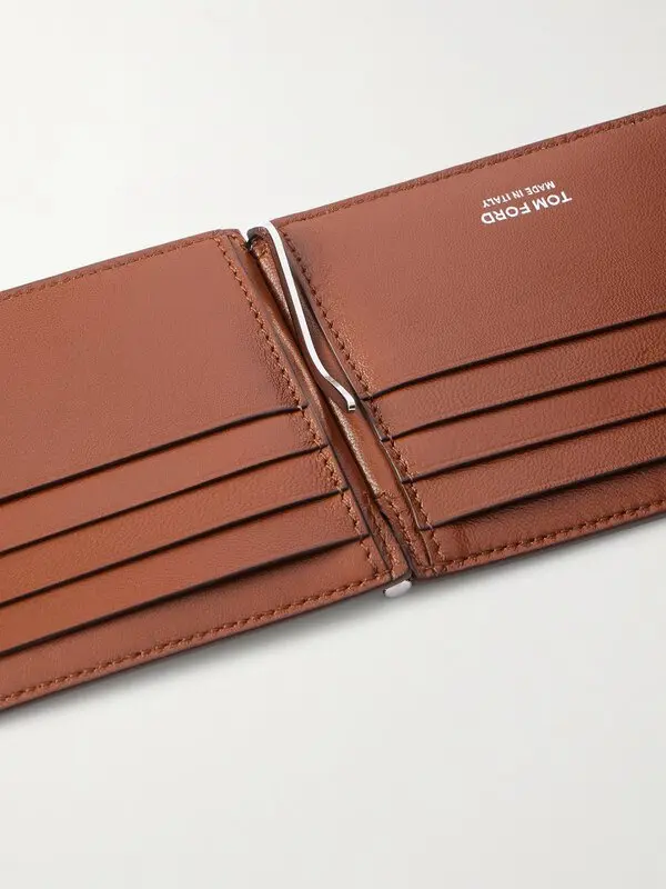 TOM FORD Croc-effect Leather Billfold Wallet - Brown