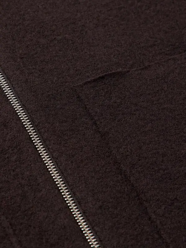 Nn07 Jonas 6398 Brushed-wool Zip-up Cardigan - Brown