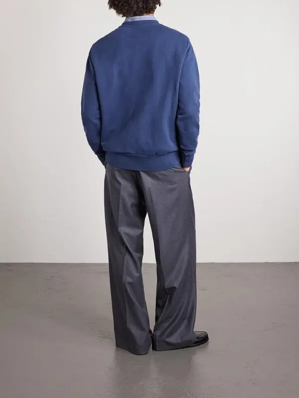 Polo Ralph Lauren Logo-embroidered Cotton-jersey Sweatshirt - Blue
