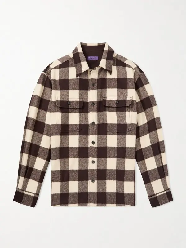 Ralph Lauren Purple Label Gable Checked Wool Shirt