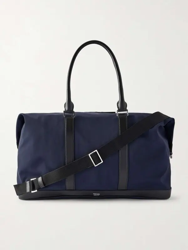 TOM FORD Leather-trimmed Recycled-nylon Weekend Bag