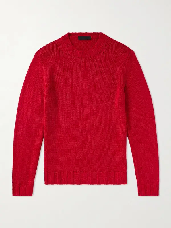 SAMAN AMEL Gio Silk Sweater - Red