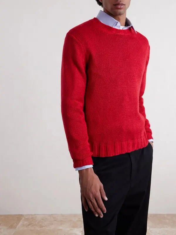 SAMAN AMEL Gio Silk Sweater - Red