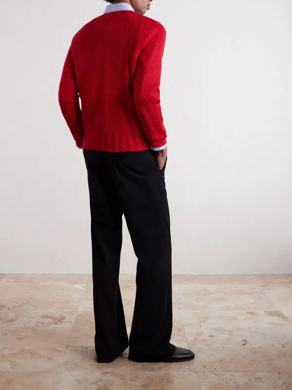 SAMAN AMEL Gio Silk Sweater - Red
